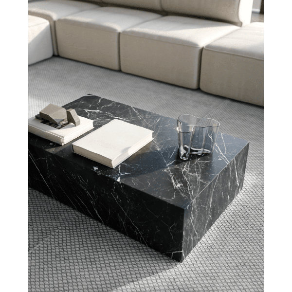 Hokku Designs Harles Nero Black Marble Premium Marble Coffee Table | Wayfair